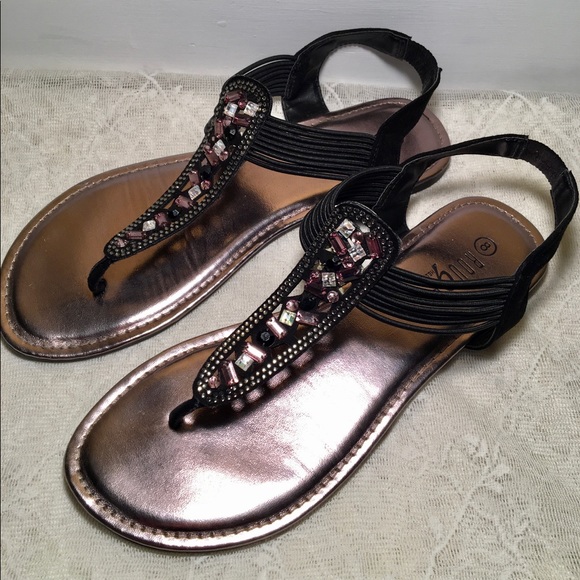 Shoes | Womens Rhinestone Jeweled Sandals | Poshmark
